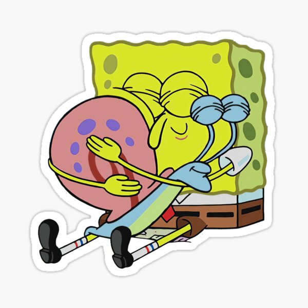 Pegatina «bob Esponja Y Gary Abrazados De Manustore Redbubble