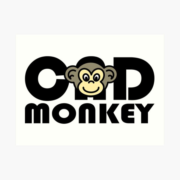 "CAD Monkey Logo" Art Print by Chu2Train | Redbubble