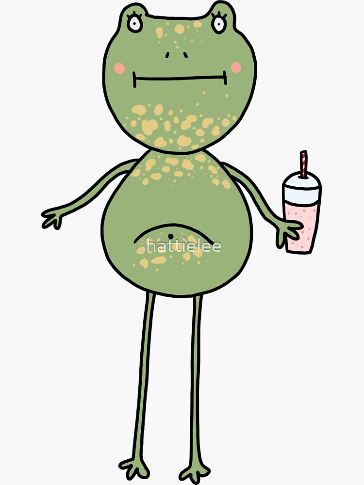 "milkshake frog" Sticker for Sale by hattielee | Redbubble