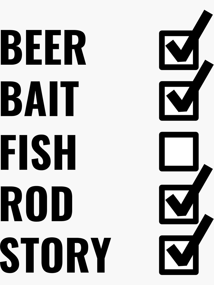 "Fishing Checklist For Every Angler" Sticker by Emphecyy | Redbubble
