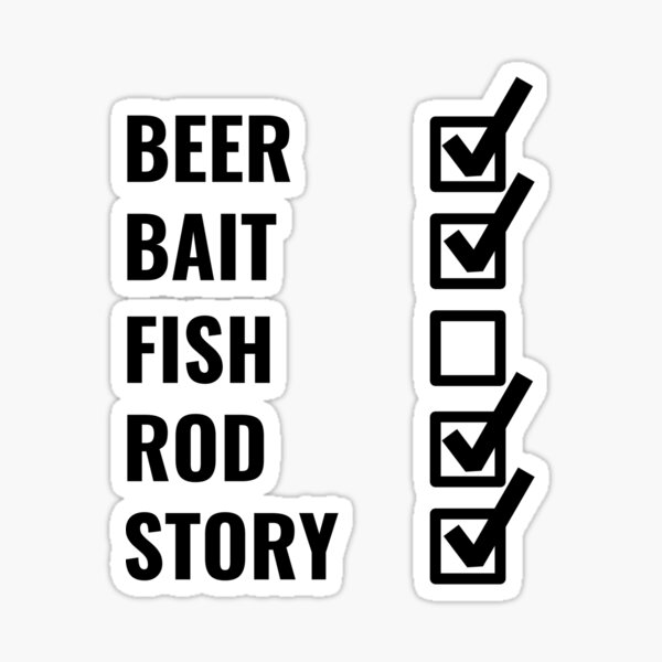 "Fishing Checklist For Every Angler" Sticker by Emphecyy | Redbubble