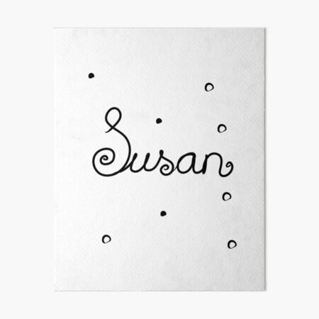 "Susan. Female name black handwriting." Art Board Print by grafinya ...