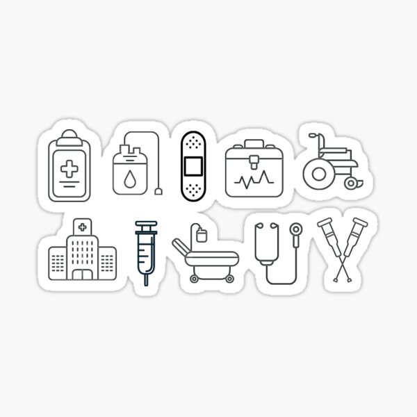 "Clear Medical Sticker Pack" Sticker for Sale by brickyelf11 | Redbubble