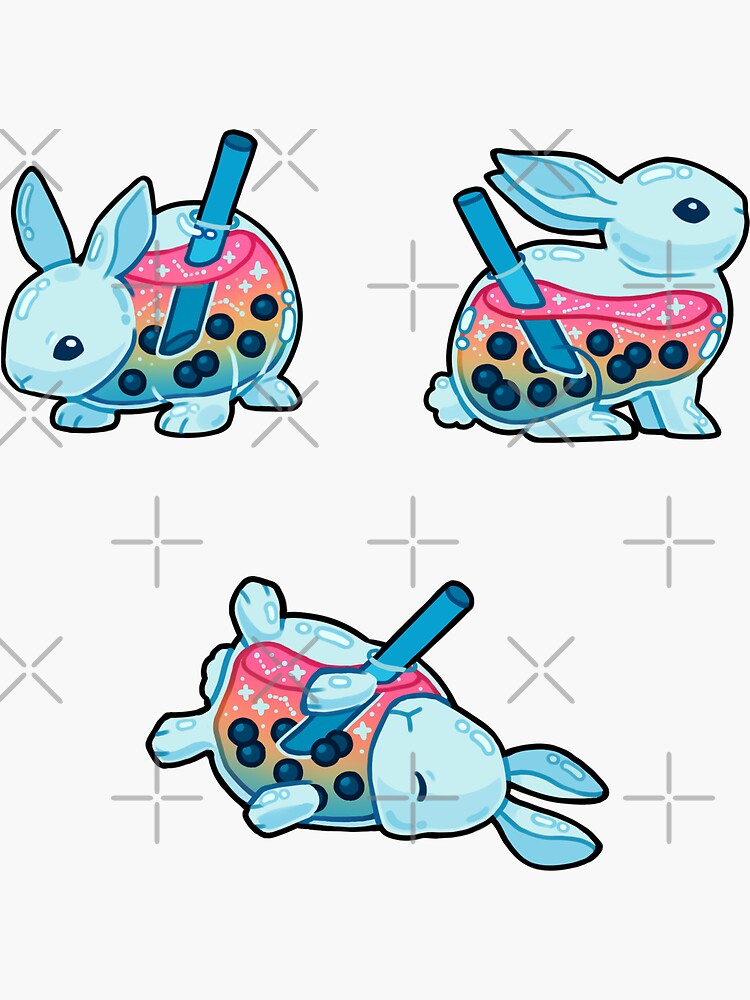 "Boba Bunnies 1" Sticker by freshbobatae | Redbubble