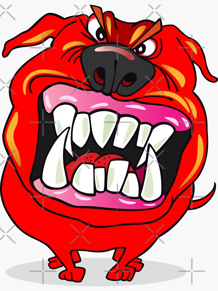 "Angry cartoon red dog" Sticker for Sale by hdpic-steem | Redbubble