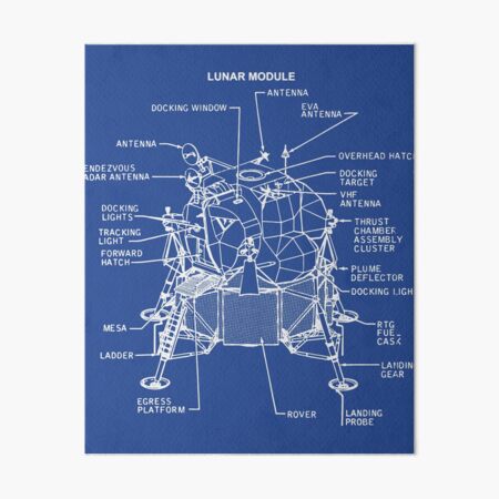 "The Apollo Missions Lunar Module Blueprint Schematic" Art Board Print ...