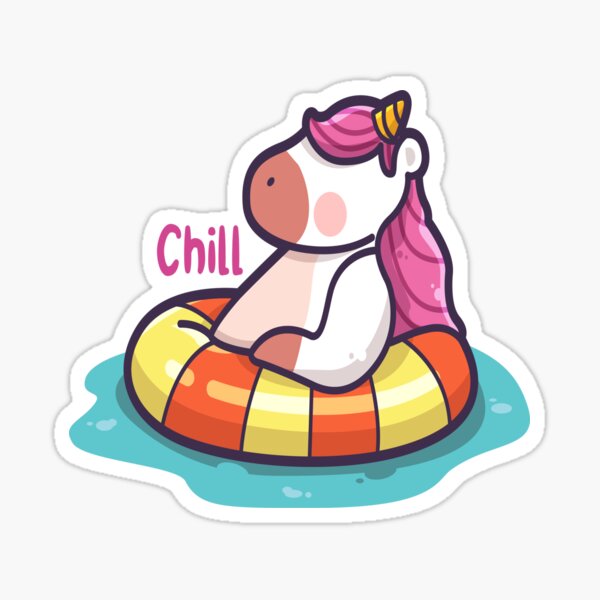 "Unicorn Chillin" Sticker for Sale by mandyzines | Redbubble