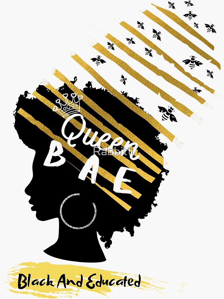 "Queen BAE Woman Honeybees Afro" Sticker for Sale by Rabbitti | Redbubble