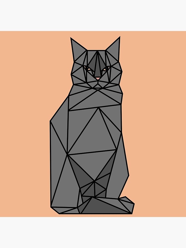 "Geometric Cat" Poster by SydneyKoffler | Redbubble