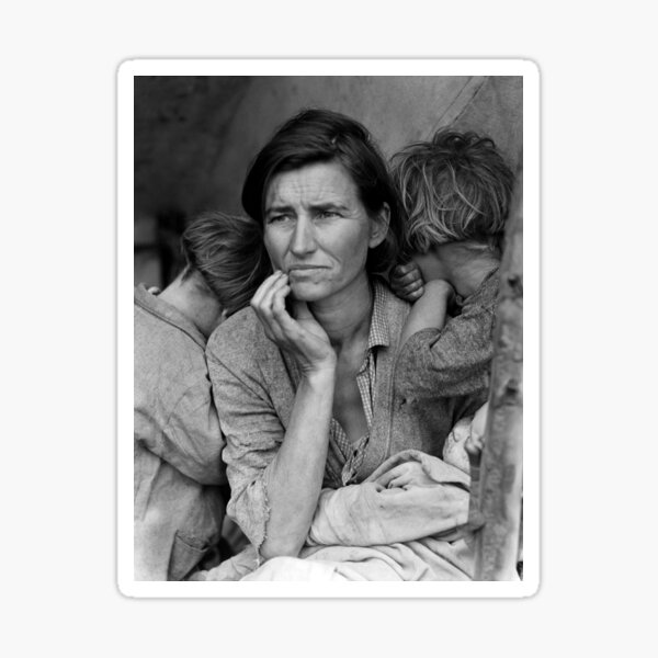 "Migrant Mother - Florence Thompson And Children - 1936" Sticker by ...