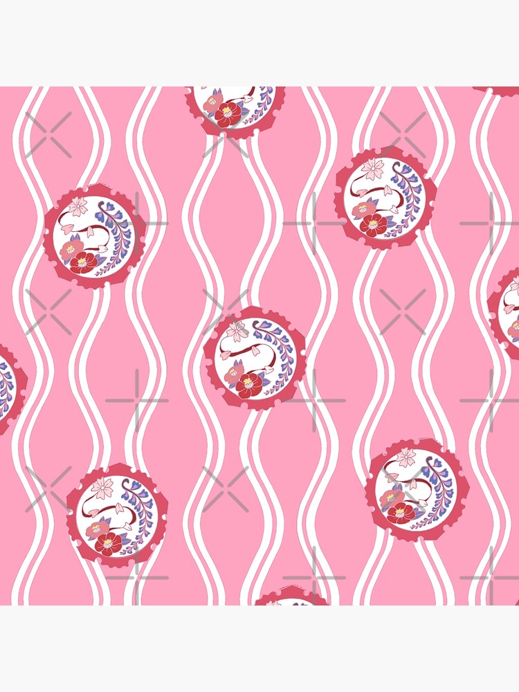 "Traditional Japanese Floral Tatewaku Spring Flowers Pattern with ...