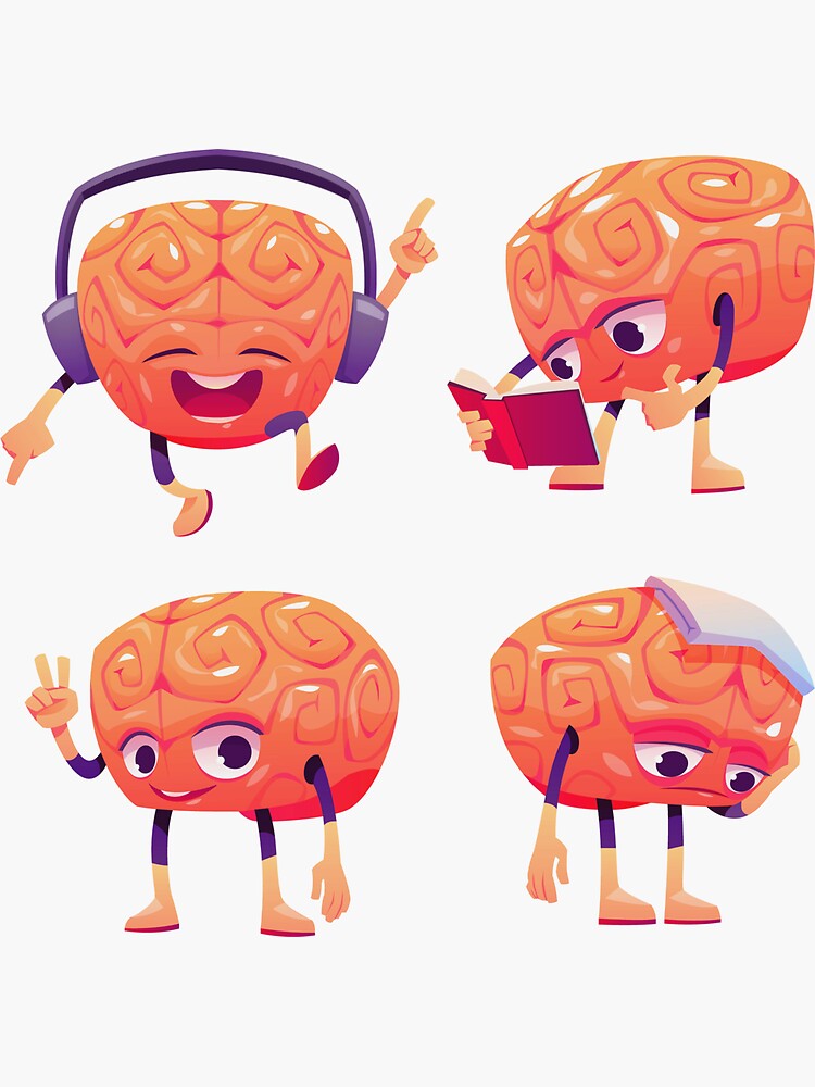 "Brain characters" Sticker for Sale by The-Lugerkun | Redbubble