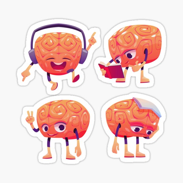 "Brain characters" Sticker for Sale by The-Lugerkun | Redbubble
