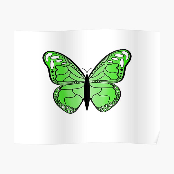 "Green Butterfly" Poster by hcohen2000 | Redbubble