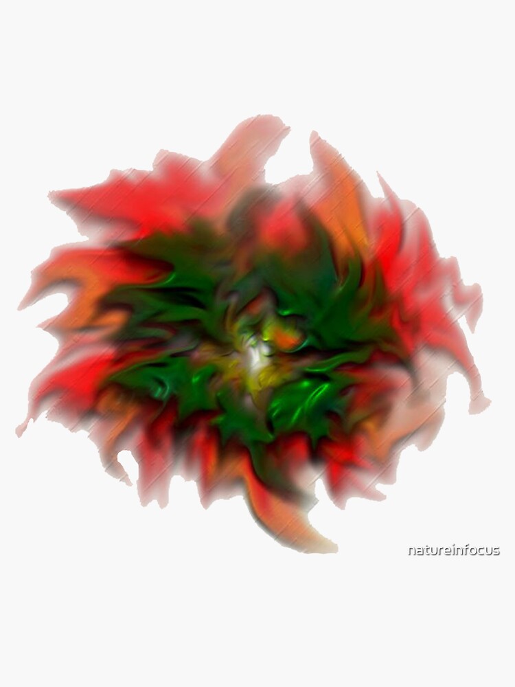 "Fire Burst Green Red Abstract Flames" Sticker for Sale by ...