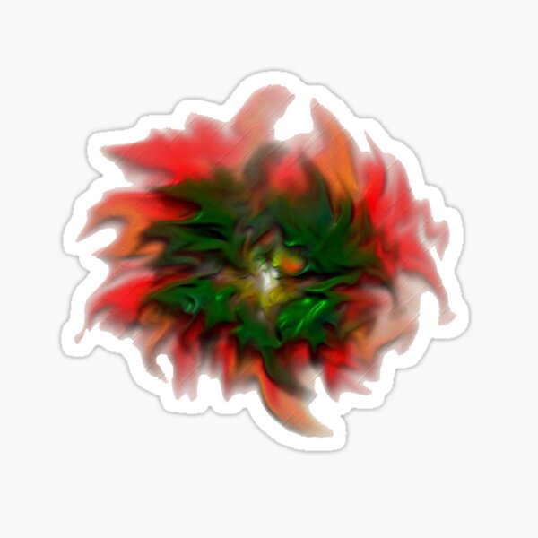 "Fire Burst Green Red Abstract Flames" Sticker for Sale by ...