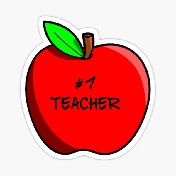 Colorful Number #1 Teacher Apple Teacher Appreciation Student ...