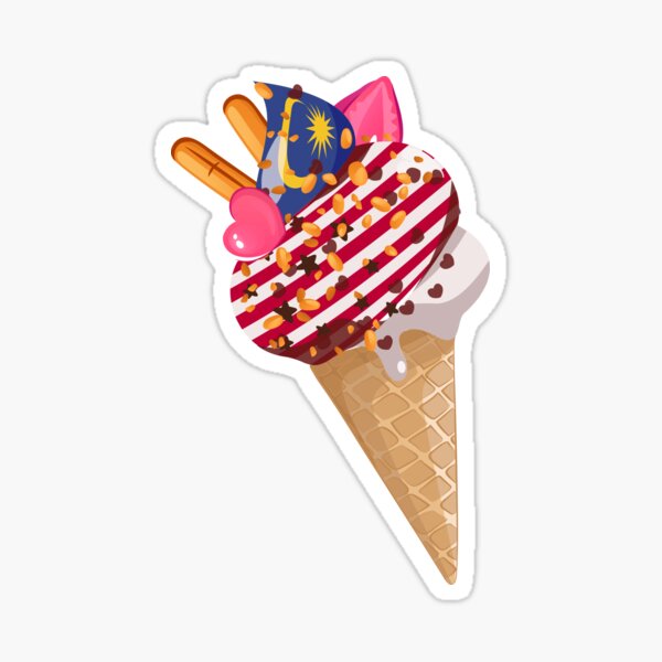 "World Flags Ice Cream / Malaysia Ice Cream" Sticker for Sale by KC1max ...