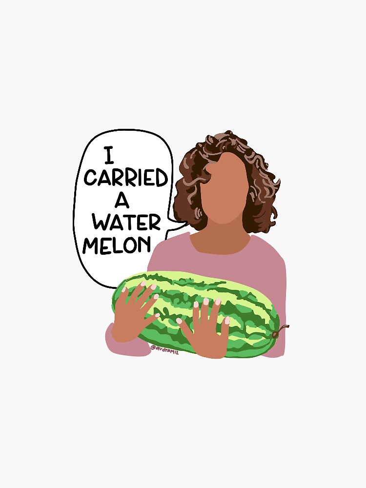 "I carried a watermelon " Sticker for Sale by artytheaardvark | Redbubble