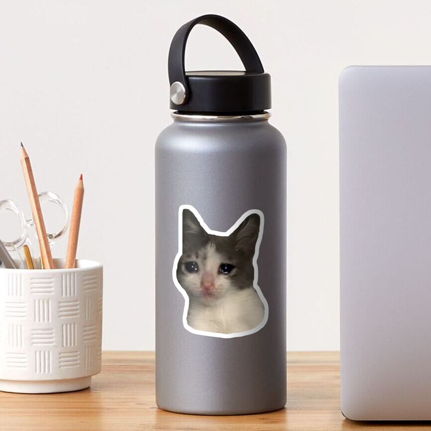 "Sad cat looking at your soul" Sticker by SPARTIAN | Redbubble