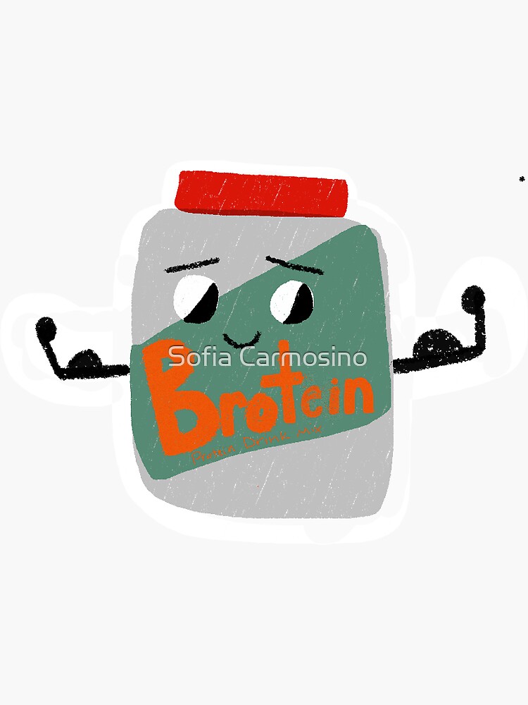"what’s up brotein shake" Sticker for Sale by sofiacarmoart | Redbubble