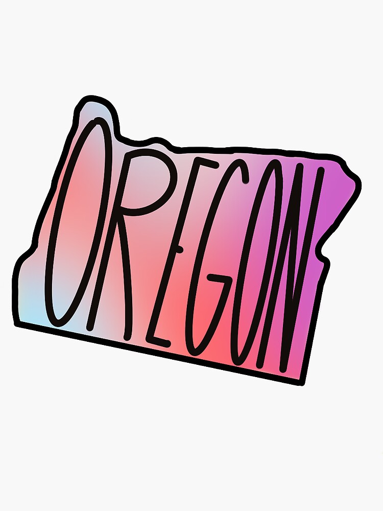 "Pink, Blue and Purple Oregon Design" Sticker for Sale by Moxxiethemess ...