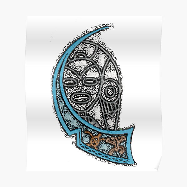 "Atabey Goddess Taino Symbol blue" Poster for Sale by liamaris | Redbubble