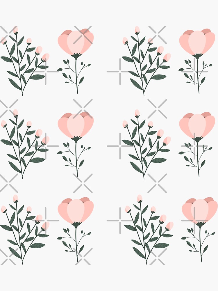 "Rose flower sticker pack " Sticker for Sale by PastelBoutique | Redbubble