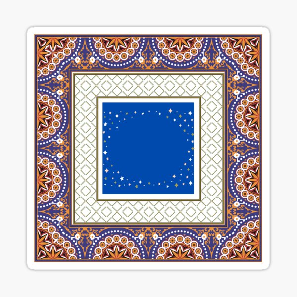 "Orange and Blue Mosaic Print" Sticker for Sale by Meson1 | Redbubble