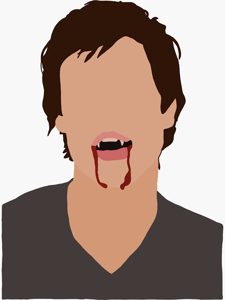 "damon salvatore " Sticker for Sale by kaitlyntwenter | Redbubble