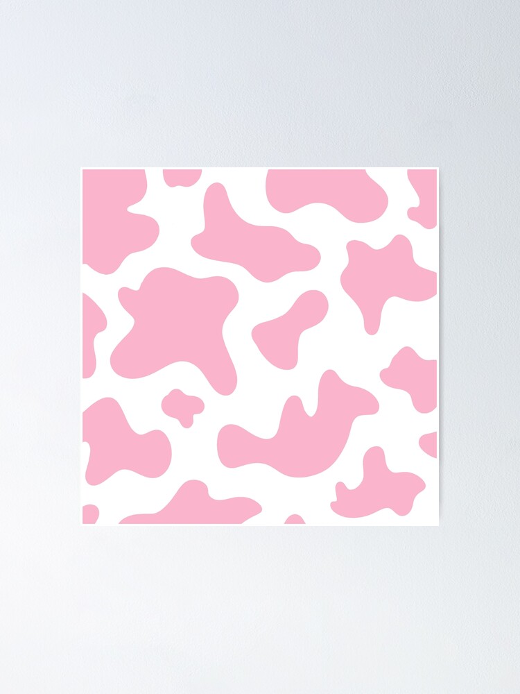 "Pastel Pink Cow Print" Poster by cherrycola-art | Redbubble