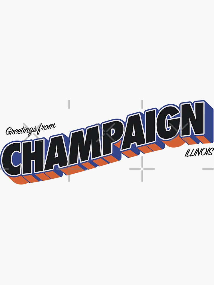 "greetings from champaign" Sticker for Sale by prernaa | Redbubble