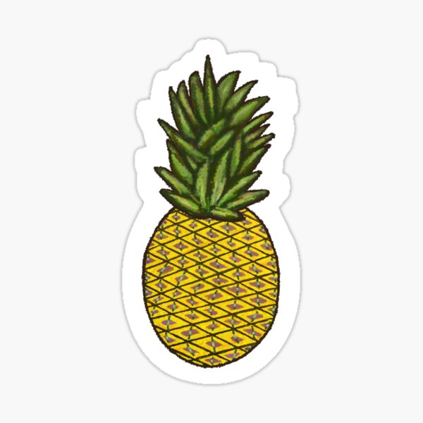 "Pineapple " Sticker for Sale by artwithabbydawn | Redbubble