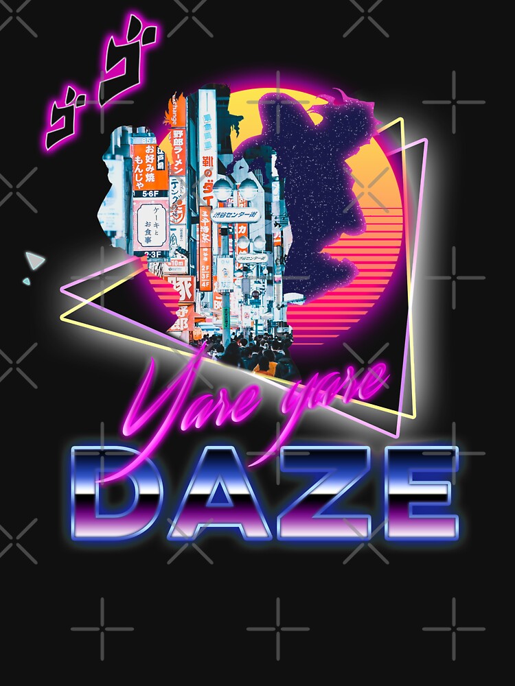 "Funny Aesthetic Retro Vaporwave Synthwave Yare Yare Daze Meme Quote" T ...