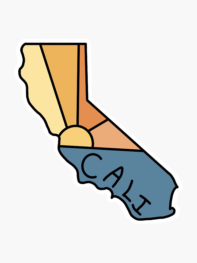 "California State Sticker" Sticker for Sale by stickersbytalya | Redbubble