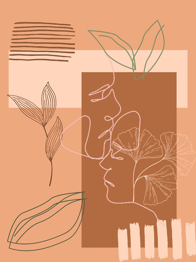 "Natural Line Drawing Collage" Sticker for Sale by rebeccagli | Redbubble