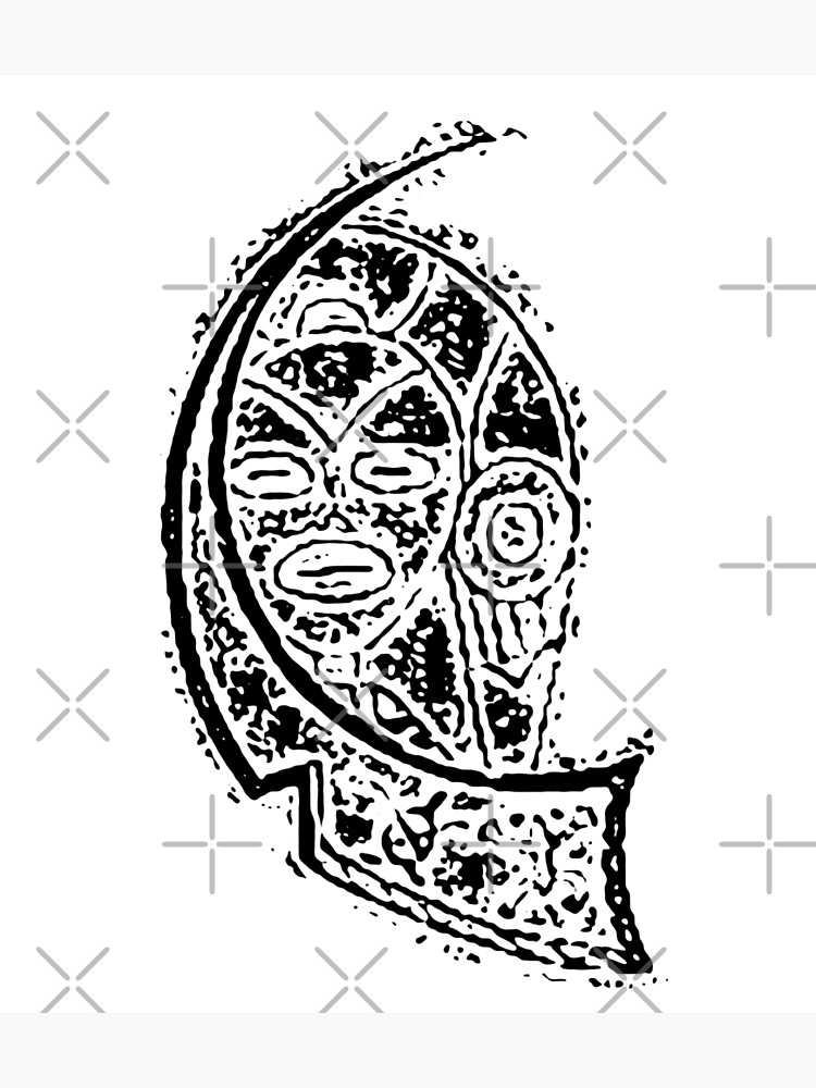 "Atabey Goddess Taino Symbol black on white" Canvas Print by liamaris ...