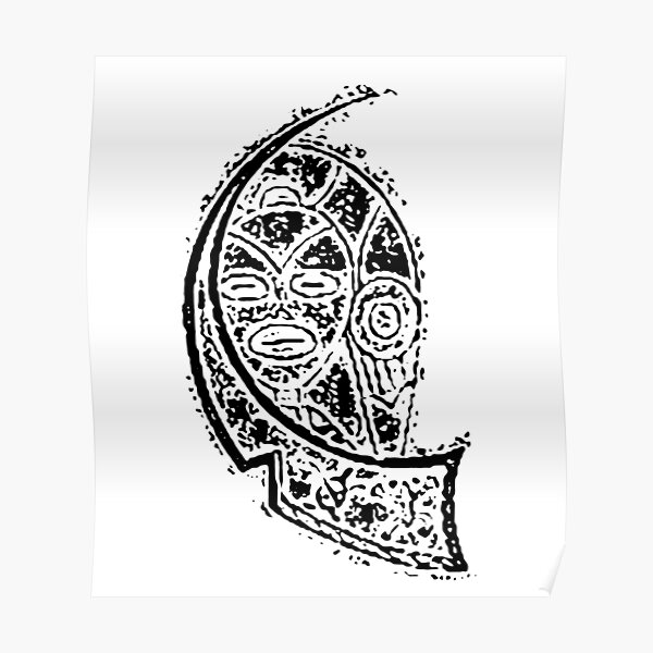 "Atabey Goddess Taino Symbol black on white" Poster for Sale by ...