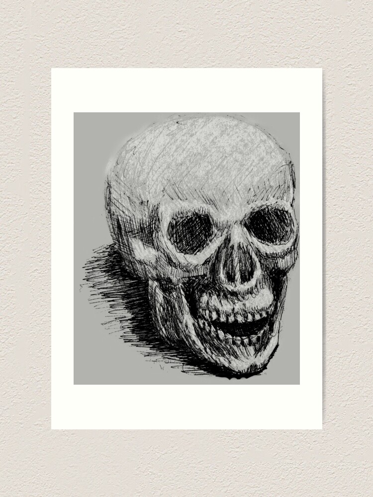 "Alas, Poor Yorick! - Pen and Ink Skull Drawing" Art Print for Sale by ...