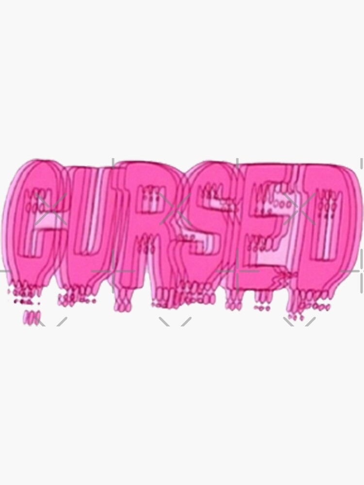 "CURSED" Sticker for Sale by GiltchHorror | Redbubble