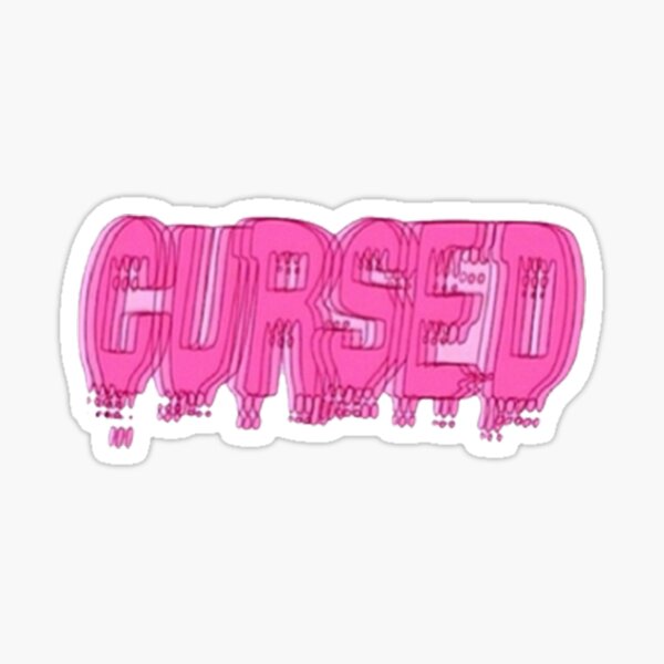 "CURSED" Sticker for Sale by GiltchHorror | Redbubble