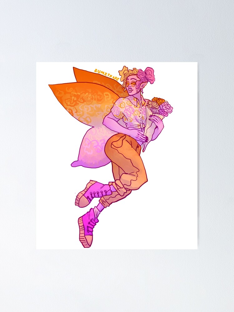 Lesbian Flag Pride Fairy Poster For Sale By Zumitxart Redbubble