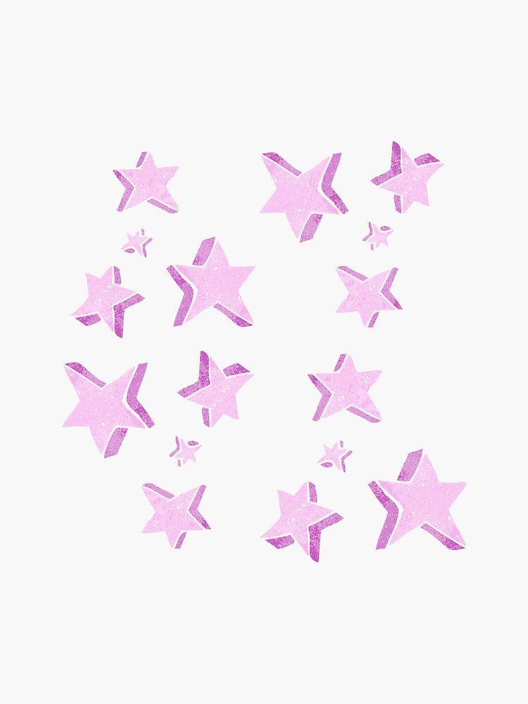 "Cute Pink Star Sticker Pack" Sticker for Sale by brickyelf11 | Redbubble