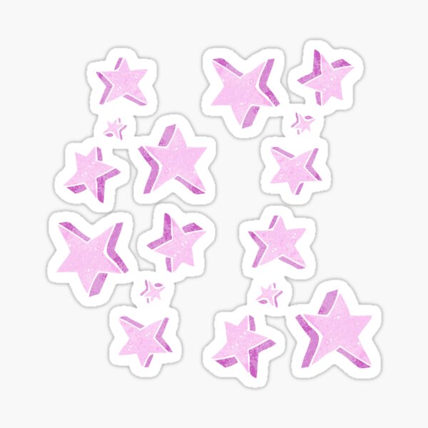 "Cute Pink Star Sticker Pack" Sticker for Sale by brickyelf11 | Redbubble