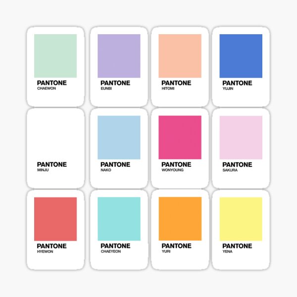"IZ*ONE COLORS PANTONE" Sticker for Sale by alooft813 | Redbubble