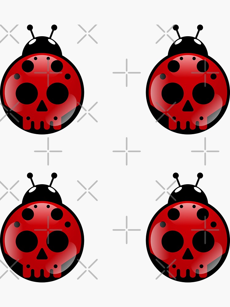 "Ladybug Skull" Sticker for Sale by muskitt | Redbubble