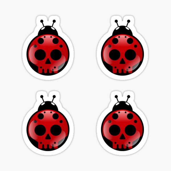 "Ladybug Skull" Sticker for Sale by muskitt | Redbubble