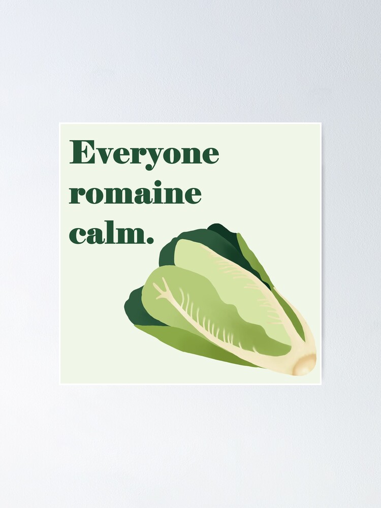 "Everyone Romaine Calm Pun " Poster by karleetheartist | Redbubble