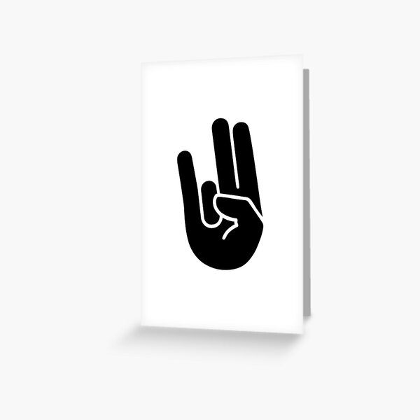 "Shocker Emoji Hand Sign - Black" Greeting Card by BeerBro-Designs ...