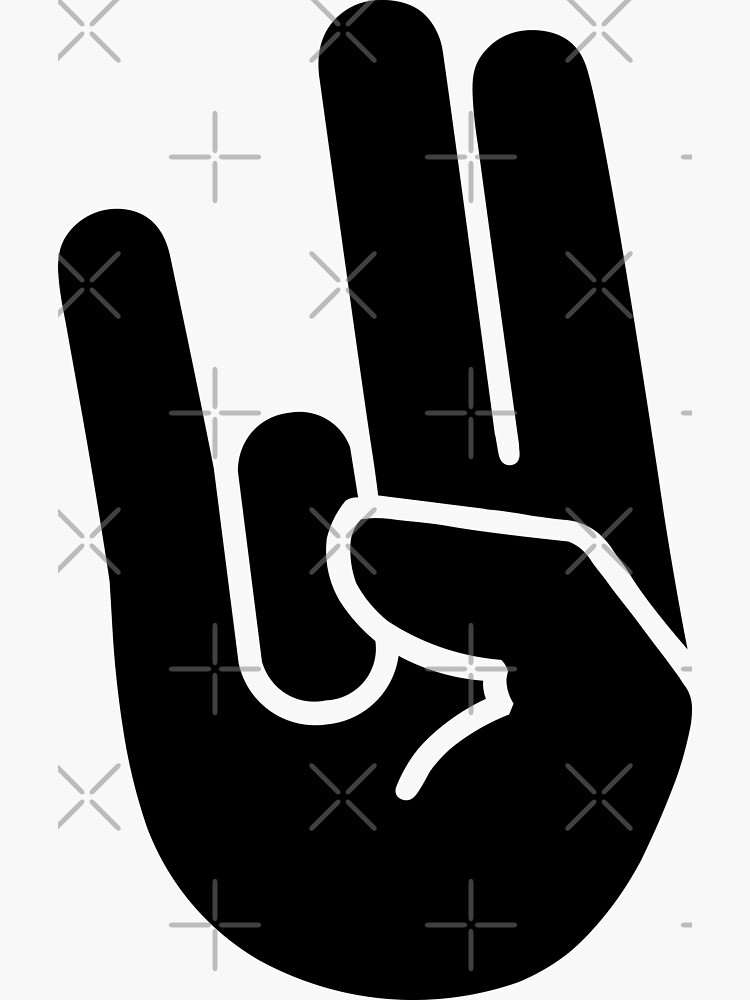 "Shocker Emoji Hand Sign - Black" Sticker for Sale by BeerBro-Designs ...